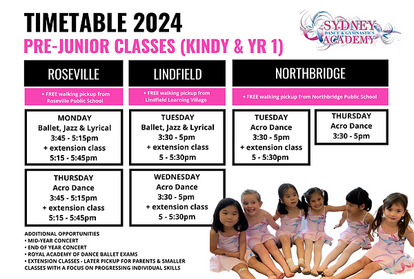 Pre-Junior (Kindy & Yr 1) | Sydney Dance and Gymnastics Academy